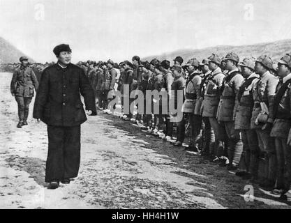 Soldiers of the Chinese communist Eighth Route Army on the drill field ...