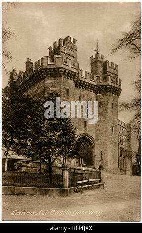 The gateway to Lancaster Castle in England is an iconic medieval ...