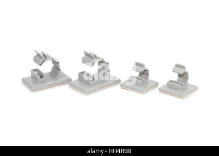 Closed up Round Releasable Cable Clamps on white background Stock Photo ...