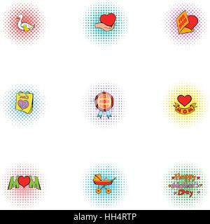 Mothers day icons set, pop-art style Stock Vector Image & Art - Alamy