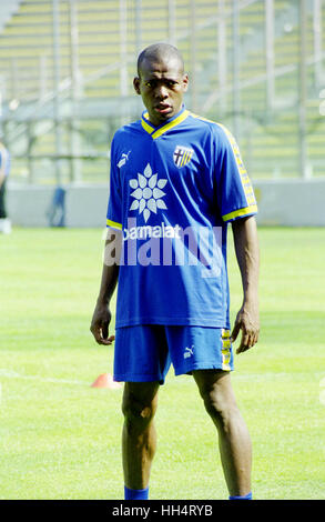 Colombian football player Faustino Asprilla training for Italian club ...
