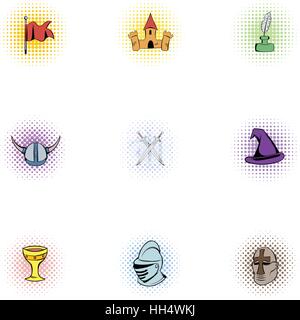 Knight icons set, pop-art style Stock Vector Image & Art - Alamy
