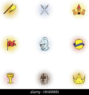 Knight icons set, pop-art style Stock Vector Image & Art - Alamy