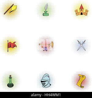 Knight icons set, pop-art style Stock Vector Image & Art - Alamy