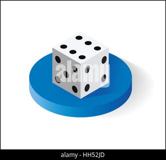 Dice games, illustration, vector on a white background Stock Vector ...