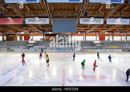 The GMB Nottingham Panthers warming up at Arena Ritten before the ...