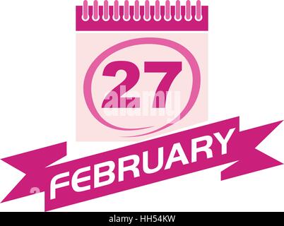 Icon calendar day - 27 February. 27th days of the month, vector ...