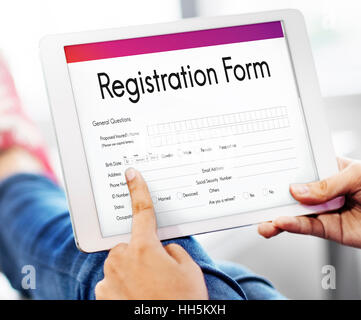 Registration Application Paper Form Concept Stock Photo - Alamy