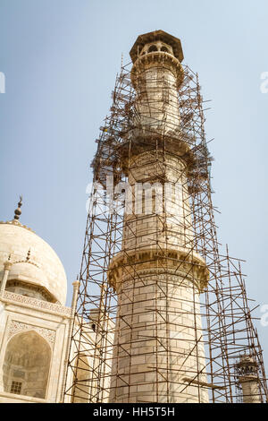 Tourists visiting the Taj Mahal, the ivory-white marble mausoleum in ...