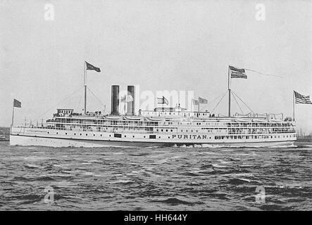 Steamer Puritan of the Fall River Line, Massachusetts, USA Stock Photo ...