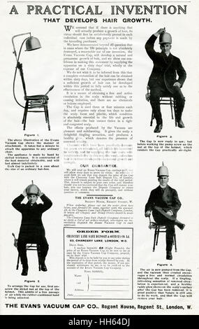 Advert for Evans Vacuum Cap advertisement 1906 Stock Photo - Alamy