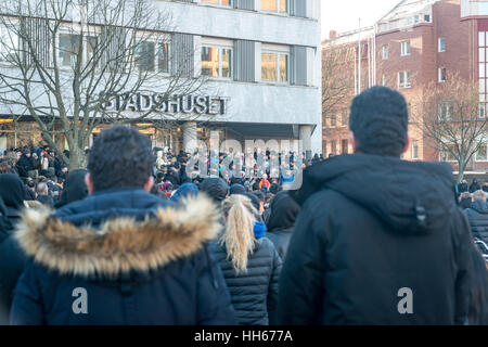 Malmo, Sweden. 16th Jan, 2017. The city shocked by the murder of a 16 ...