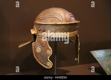 Roman bronze helmet. National Archaeological Museum. Madrid. Spain ...
