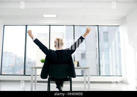 Businessman dreaming about future business Stock Photo - Alamy