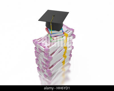 New Indian Currency with Books - 3D Rendered Image Stock Photo - Alamy