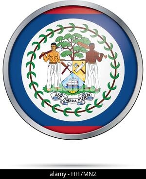 Vector icon flag of Belize. Central American country Belize flag sign ...