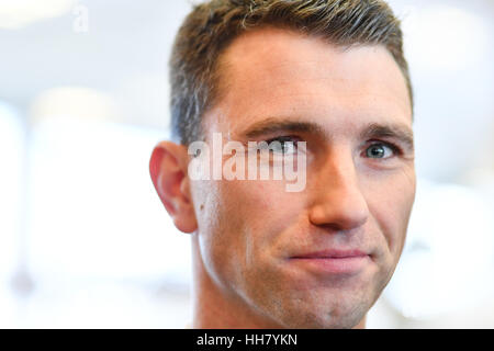 NPD party leader Frank Franz arrives for the annoucement of the verdict ...