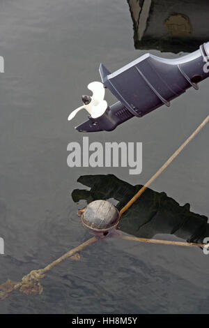Small boat engine propeller detail Stock Photo - Alamy