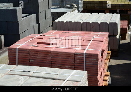 Pavement tile in piles outdoors Stock Photo - Alamy