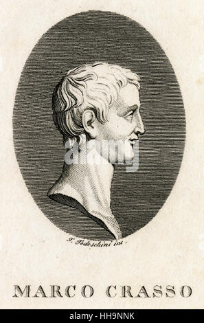 Portrait of Marcus Licinius Crassus (115-53 BC). Roman general. Modern ...