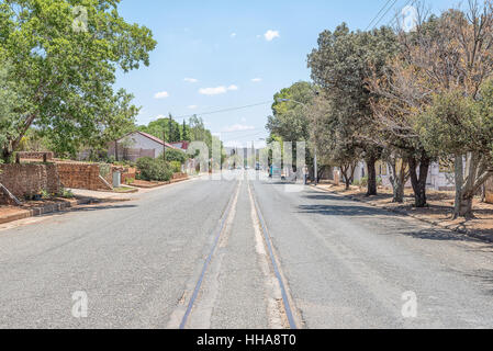 FAURESMITH, SOUTH AFRICA - DECEMBER 31, 2016: Entrance to Ipopeng, a ...