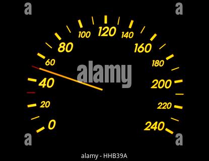 Speedometer of a car showing 50 Stock Photo - Alamy