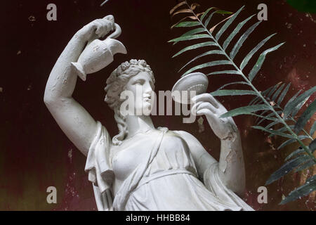 Ancient statue and face of Demeter, goddess of harvest, agriculture ...