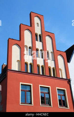 mecklenburg, gable, stepped gables, corbie-gable, blue, historical ...