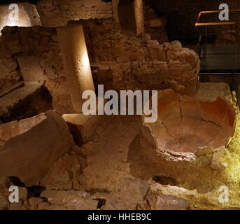 Salted fish and Garum factory, in the Roman city, in Barcelona, Spain. 3rd Century AD. Garum was ...