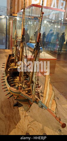 Model of a 15th century Xebec ship used to defend the Spanish coast ...