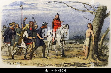Edmund King of East Anglia killed by the Danes. Edmund the Martyr Stock ...