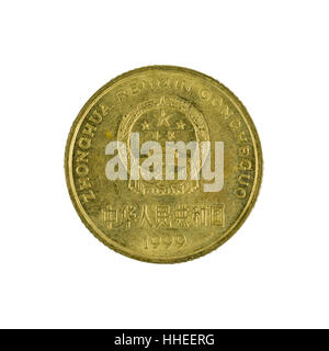 Five chinese jiao coin, 1999 Stock Photo - Alamy