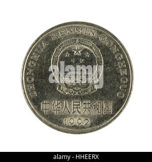 One chinese yuan coin, 1992 Stock Photo - Alamy