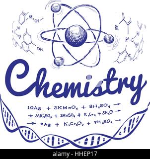 Hand drawn Chemistry doodle set with lettering Stock Vector Image & Art ...
