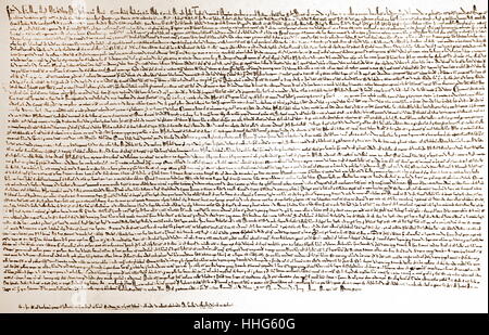 Magna Carta (Great Charter) is a charter agreed by King John of Stock ...
