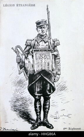 illustration of a soldier of the French Foreign. Circa 1890 Stock Photo ...