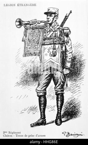 illustration of a soldier of the French Foreign. Circa 1890 Stock Photo ...
