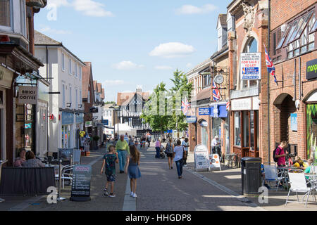 Pedestrianised High Street, Leatherhead, Surrey, England, United ...