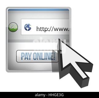 Pay online browser and cursor illustration design Stock Photo - Alamy
