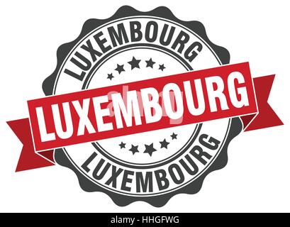 Luxembourg round ribbon seal Stock Vector Image & Art - Alamy