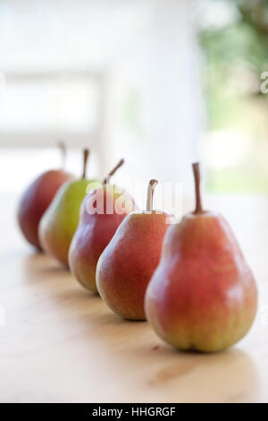 ripe, progenies, fruits, row, fruit, oblique, raw, pear, bulb, pears ...