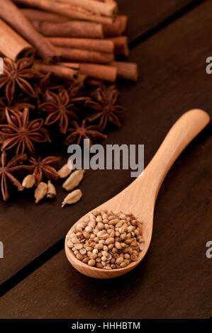 spices, seed, coriander, star, cinamon, cinnamon, anise, nature, close ...