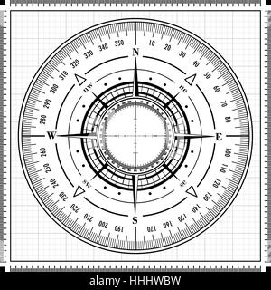 black and white compass windrose icon or symbol vector illustration ...