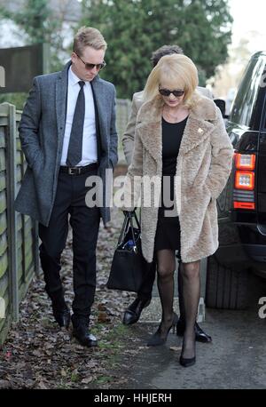 Patti Beedon arrives at Woking Crematorium for the funeral of her ex ...