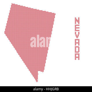 Nevada US state map red outline border. illustration isolated on white ...
