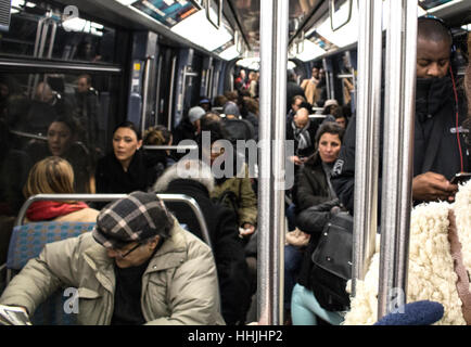 A crowded metro station, Paris, France Stock Photo: 15283966 - Alamy
