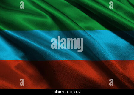 Dagestan republic flag 3D illustration symbol. Dagestan flag Stock ...