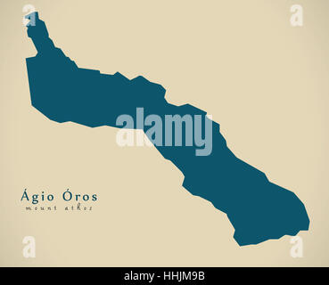 Modern Map - Greece with regions GR illustration Stock Photo - Alamy