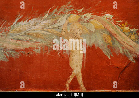detail of a roman ornament fresco, ancient Rome Italy Stock Photo - Alamy