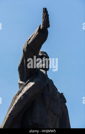 A statue of Lenin pointing towards Russia was moved from the square to ...